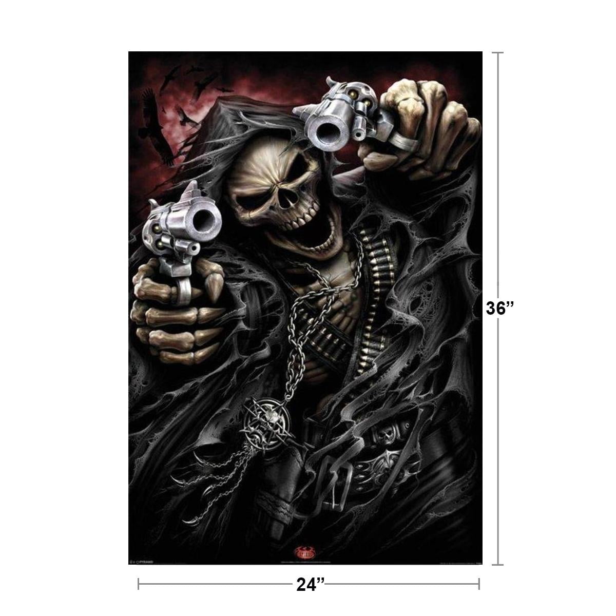 Skeleton With Guns Tattoos
