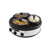 Elite MSTB-305 1.5-Quart Triple Oval Slow Cooker Buffet, Stainless ...
