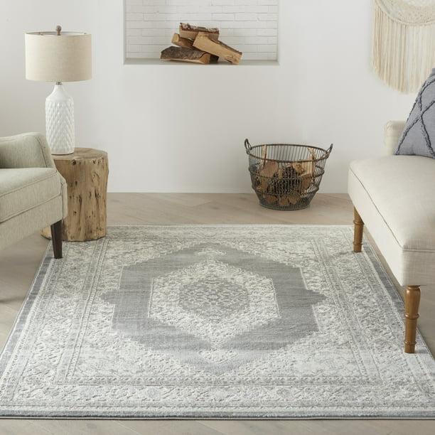 Nourison Cyrus Ivory/Grey Area Rug - Walmart.com - Walmart.com