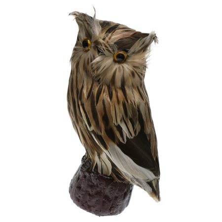 Brown Fake Artificial Owl Bird Feather Realistic Taxidermy Natural 18cm ...