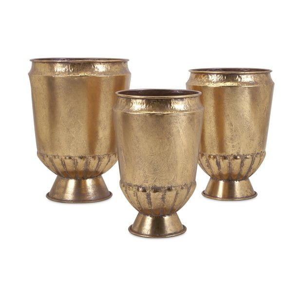 Elegant Mayfair Metal Pots - Set of 3 - Walmart.com