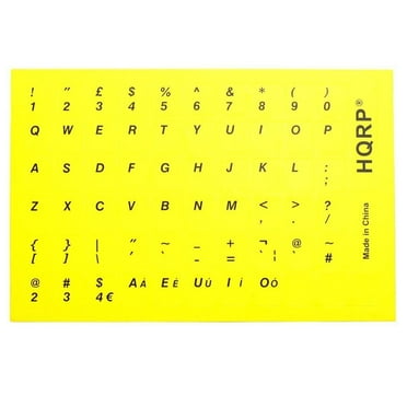 HQRP English QWERTY Laminated Keyboard Stickers for All PC & Laptops ...