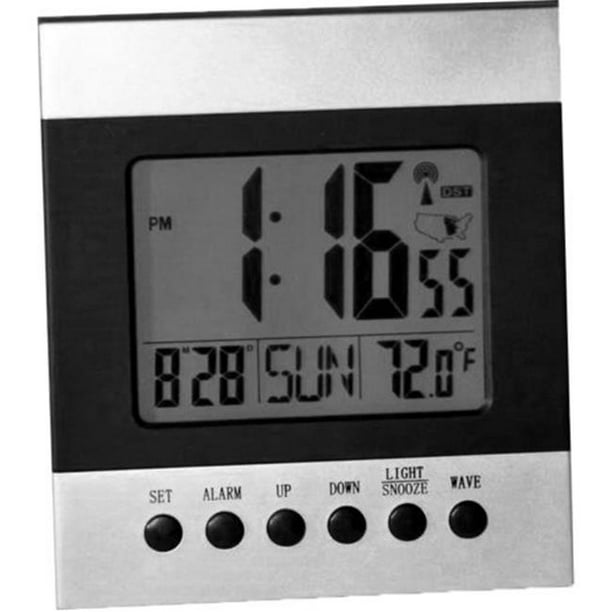 Sonnet 1.5 in. Atomic Desk Clock Numbers with Light on Demand & Buttons ...