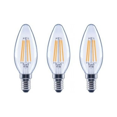 EcoSmart 60-Watt Equivalent B11 Dimmable Energy Star Frosted Filament LED Light Bulb Daylight (3 ...