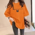 CAUYDY Womens Oversized Summer T-Shirts Plus Size Heart Cat Pattern ...
