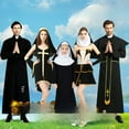 Halloween Nun Costume Adult Cosplay Male Missionary Priest Costume