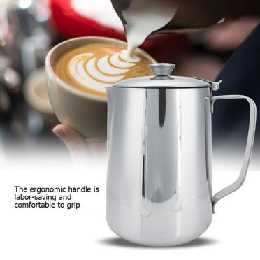 LYUMO Stainless Steel Coffee Cup Mug Milk Frothing Pitcher Jug with Lid ...