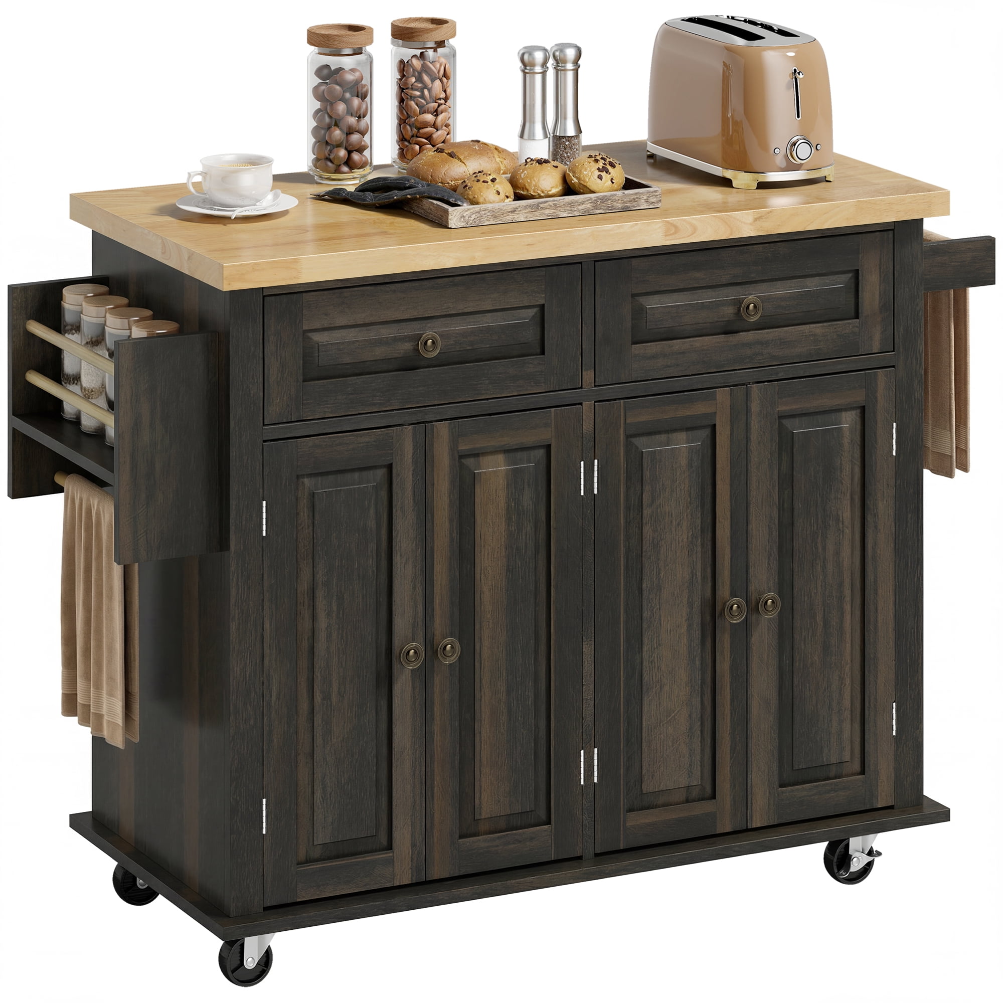 Click here for Homcom Modern Rolling Kitchen Island Cart With Dra... prices