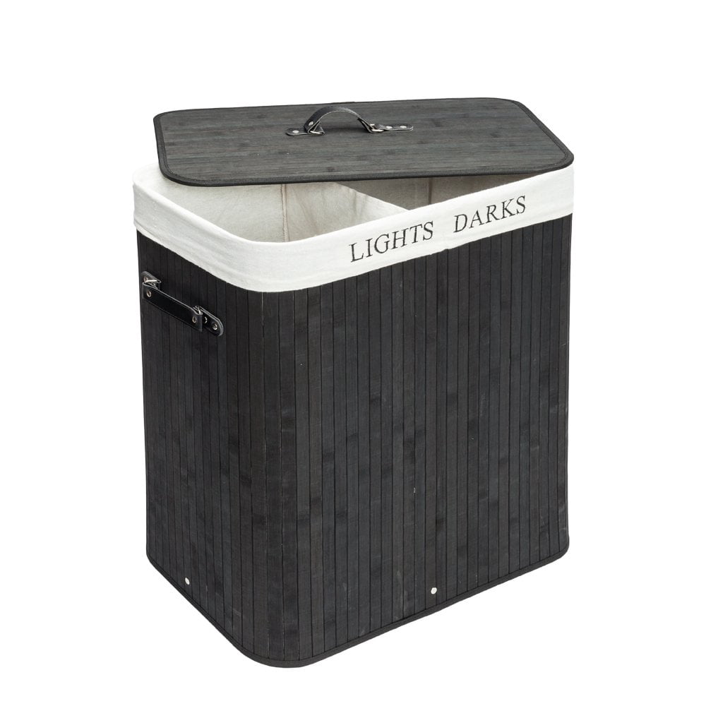 Tcbosik Laundry Basket,Double-Lattice Bamboo Folding Basket Body with ...