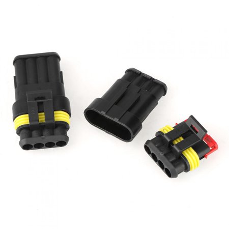 Octpeak Car Wire Plug,5 Kits 4-pin Way Sealed Waterproof Electrical ...
