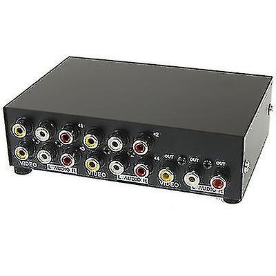 Computer accessory sets 4 port input 1 output audio video av rca switch ...