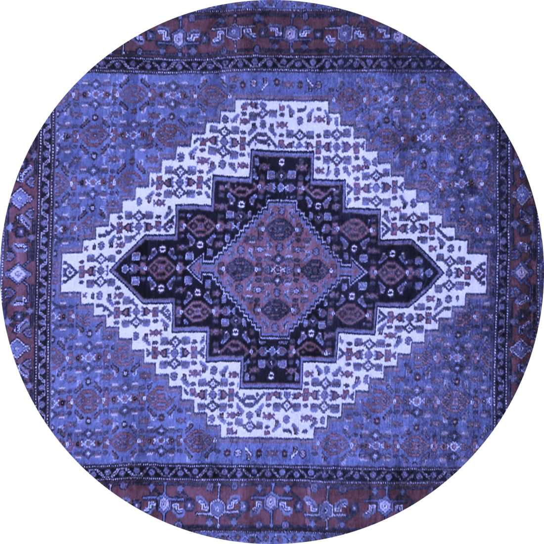 Ahgly Company Indoor Round Persian Blue Traditional Area Rugs, 8' Round ...