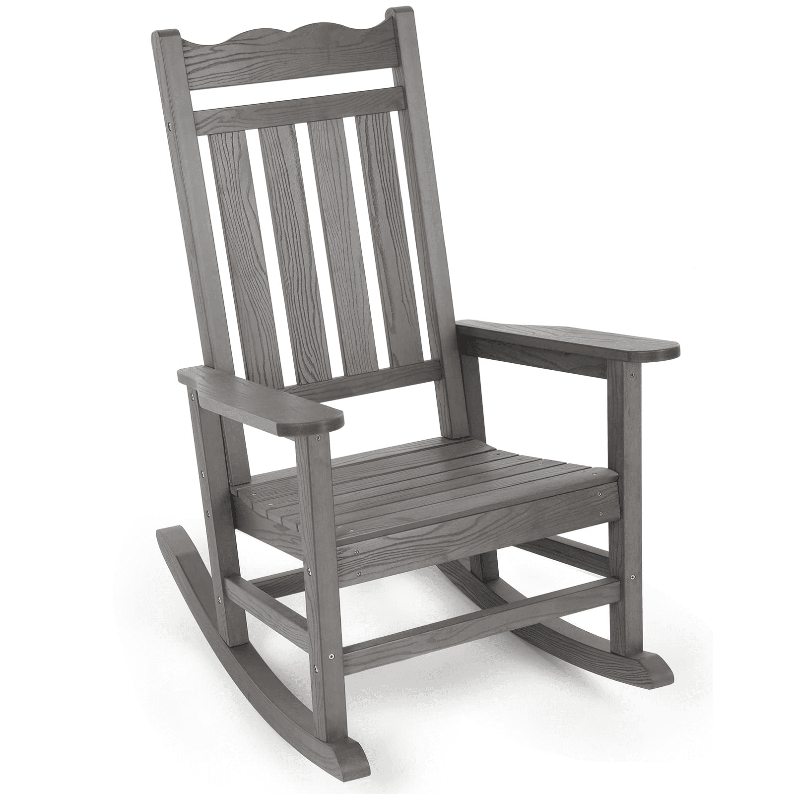 Outdoor Patio Rocking Chair, Gray Garden Porch Rocker, Weather ...