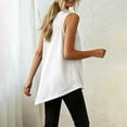ClodeEU Women's Crew Neck Sleeveless Tank Top, Asymmetrical Hem Button ...