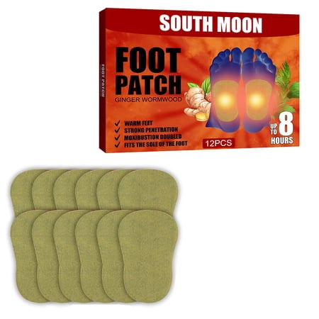 12pcs/bag Ginger Wormwood Foot Patch Wormwood Detox Patch Foot Plaster ...