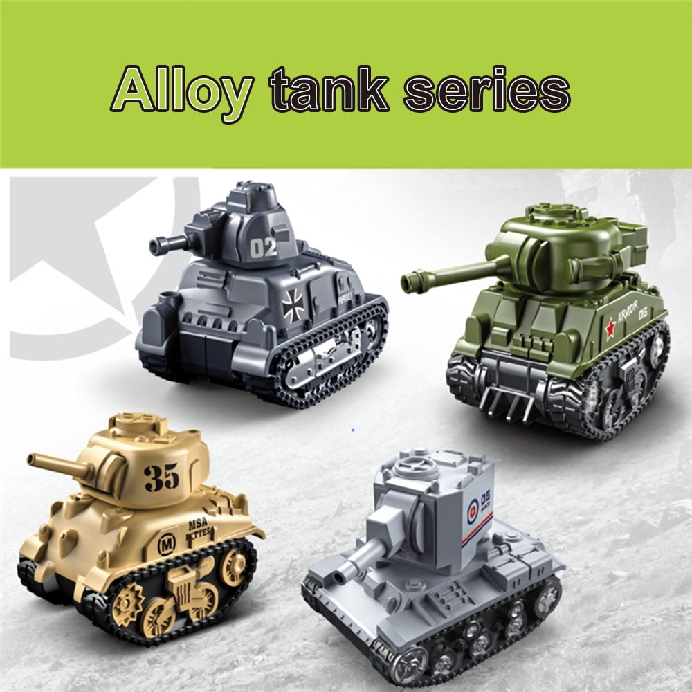 4pcs/Set Mini Alloy Military Cars Die-Cast Tank Toy Metal Vehicle Boys ...