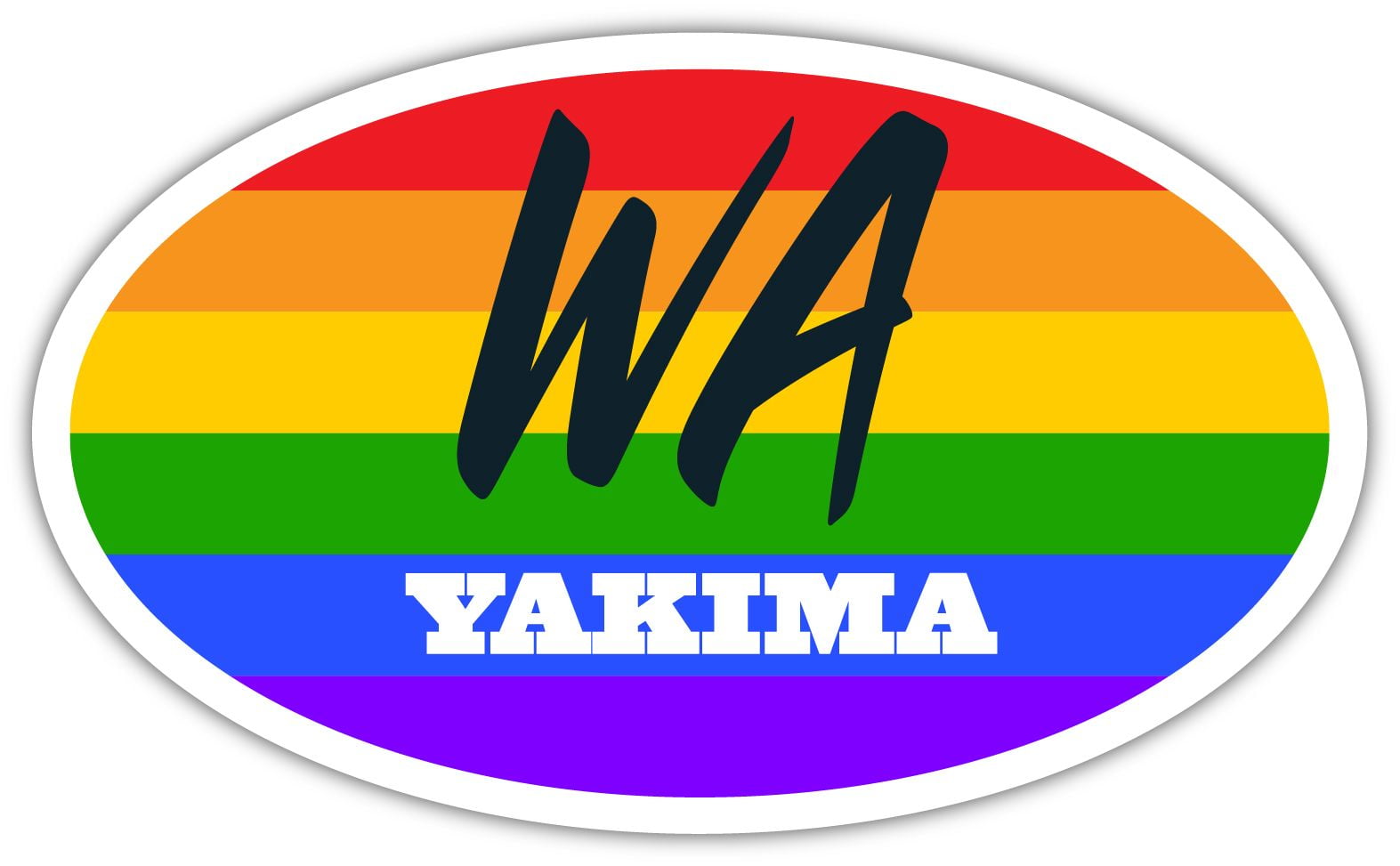 Yakima WA Washington Yakima County Rainbow Pride Flag 6 Stripes Pride ...