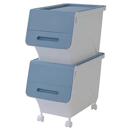 SANKA [Made in Japan] Storage box with lid, set of 2, slim, deep froq ...