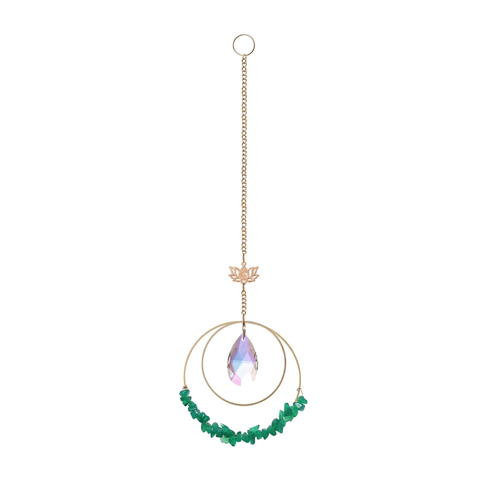 Bola de prisma de cristal atrapasoles Lotus doble círculo jardín ...