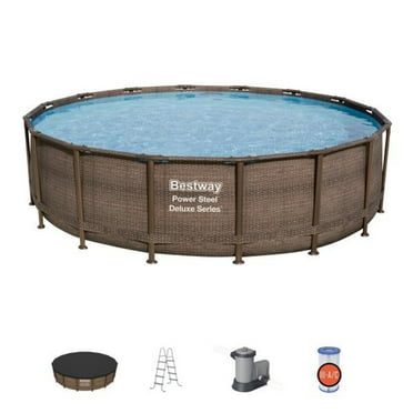 Coleman Power Steel 24' x 52" Round Metal Frame Above Ground Pool Set ...