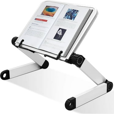 VIVO Light Wood / White Adjustable Bamboo Book Stand for Hands Free ...