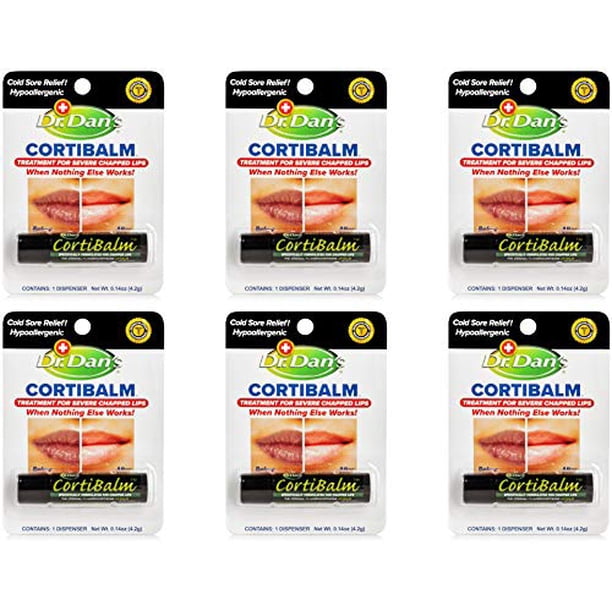 Dr. Dan's Cortibalm-6 Pack-for Dry Cracked Lips - Healing Lip Balm for ...