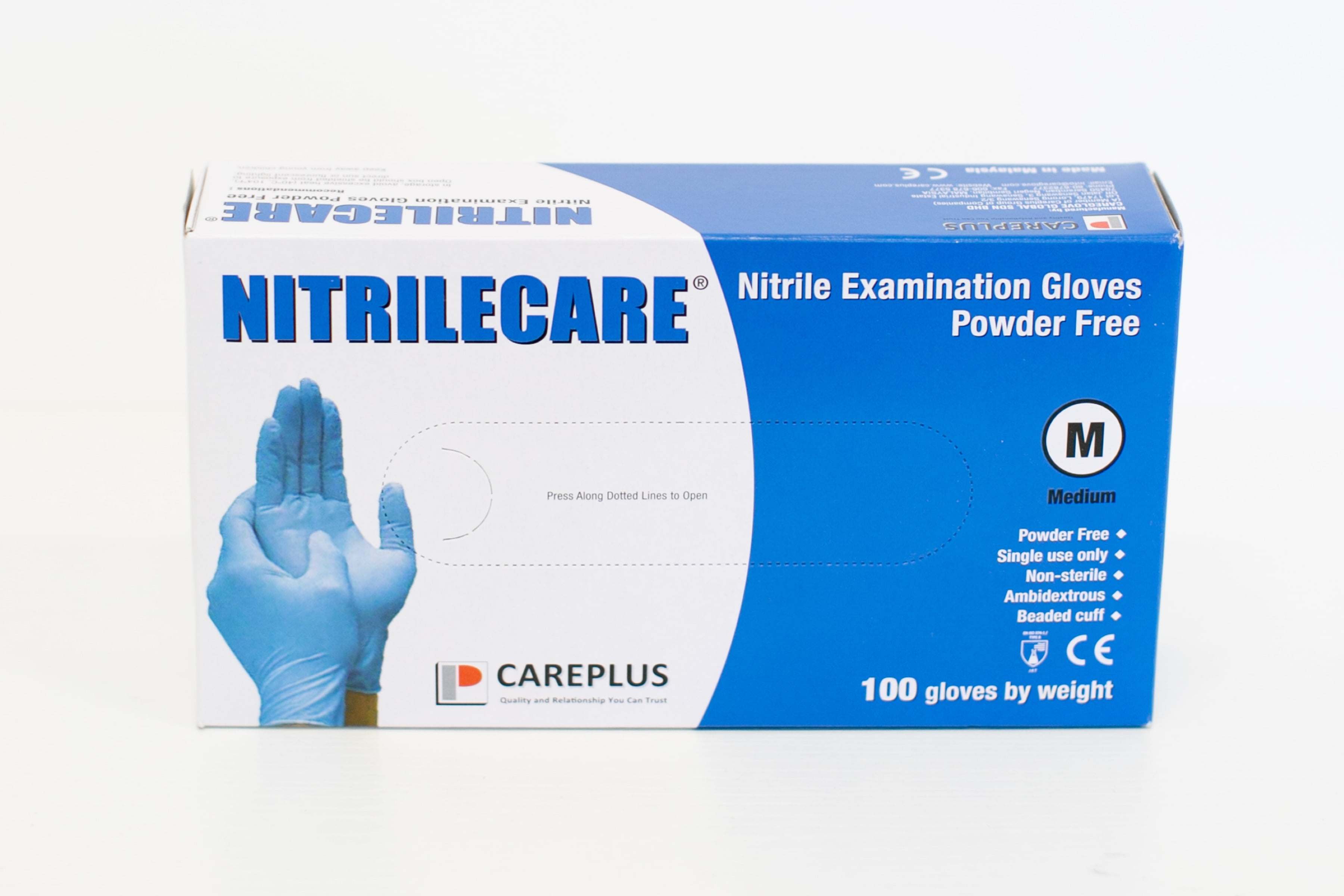 NITRILECARE (Careplus) Powder-Free Exam Gloves, 3.1 - 4.0 mil, Blue, X ...