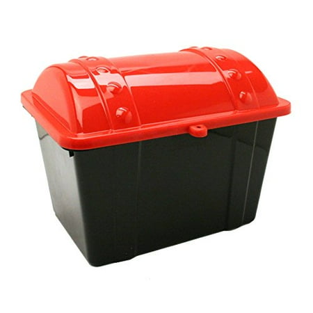 US TOY - 1 Medium Red & Black Plastic Pirate Treasure Chest, Plastic ...