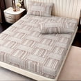 3-Piece Light Beige Geometric Pattern Bedding Set | Soft Fabric, Non ...