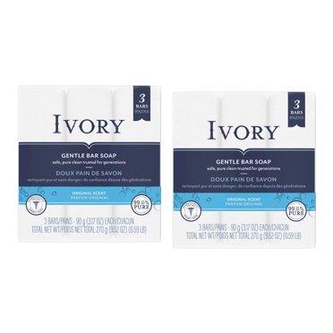 Ivory Bar Soap, 3.1 oz bars, 3 ea (Pack of 2) - Walmart.com