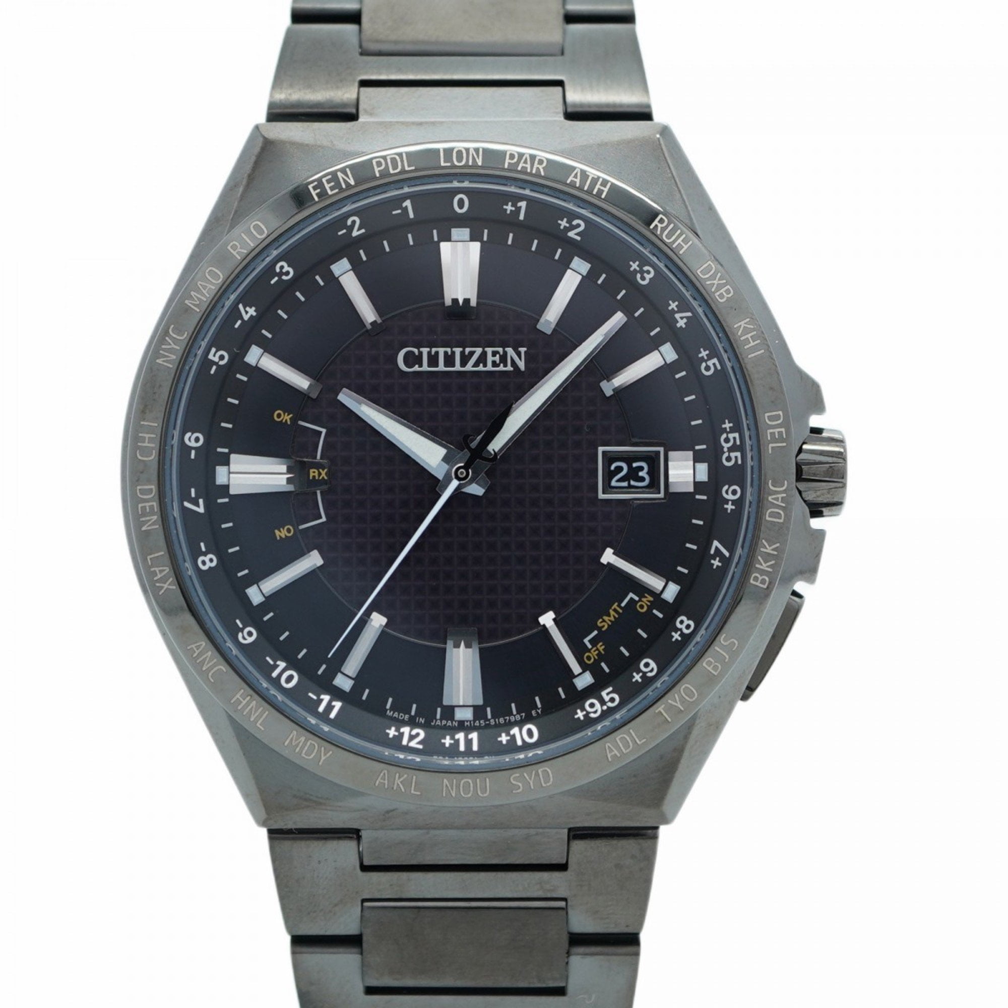 Pre-Owned Citizen Attesa H145-S122619 Black Dial Men's Watch (Good ...