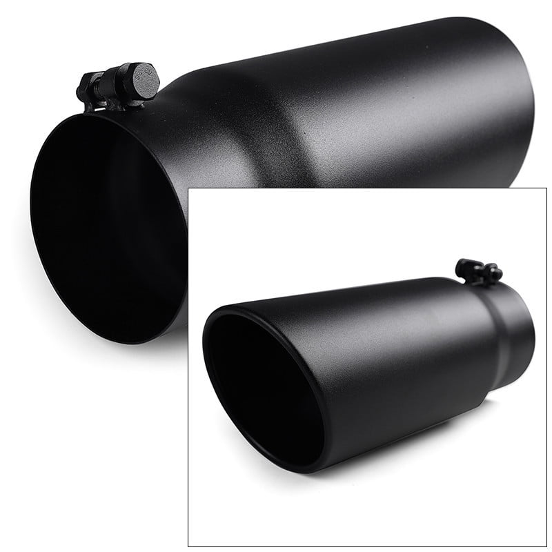 Universal Diesel Truck Angled Black 12 inch Bolt On Exhaust Tip 4 In 5 ...