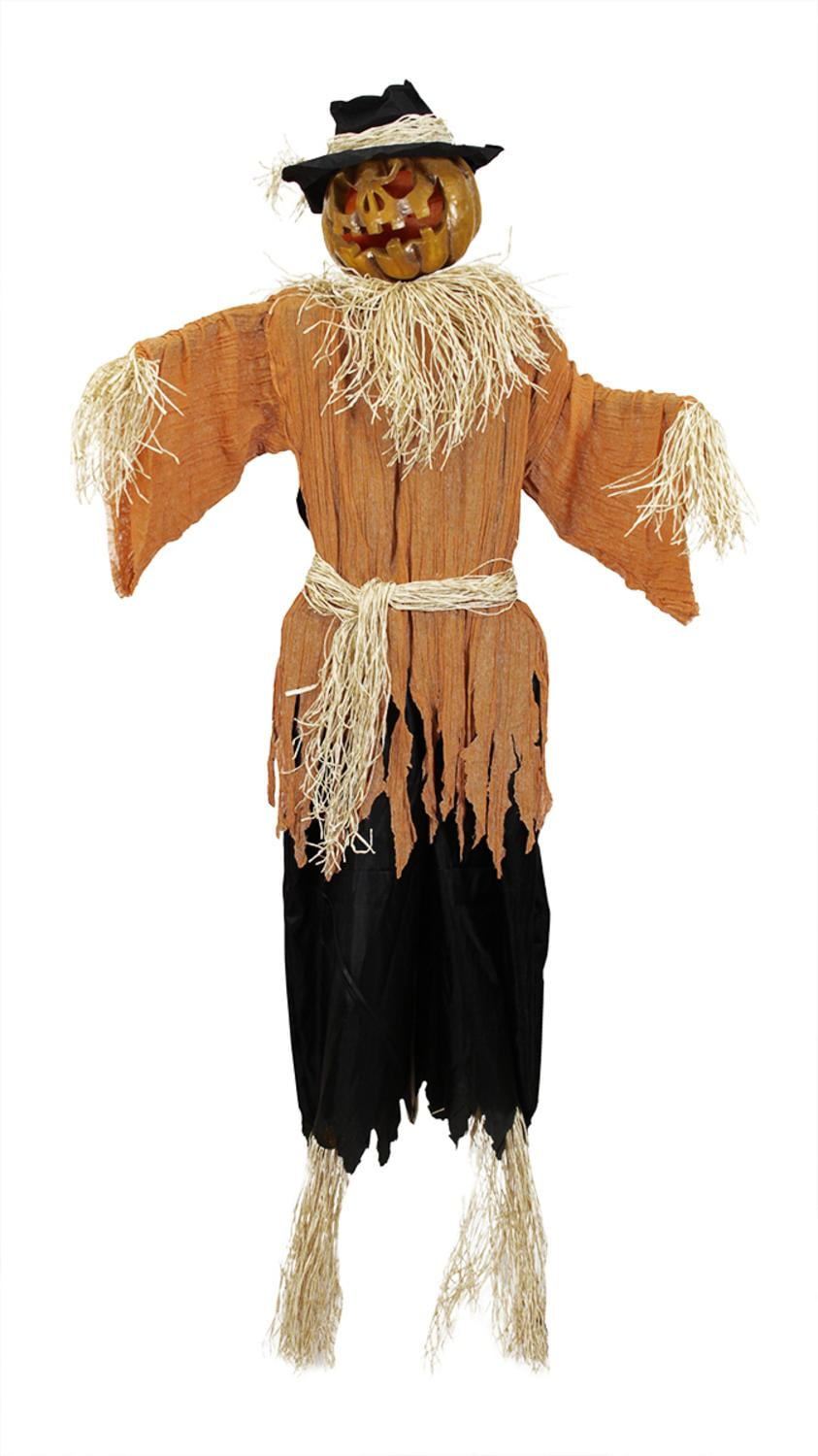 6' Lighted and Animated Jack-o'-Lantern Scarecrow Halloween Decoration