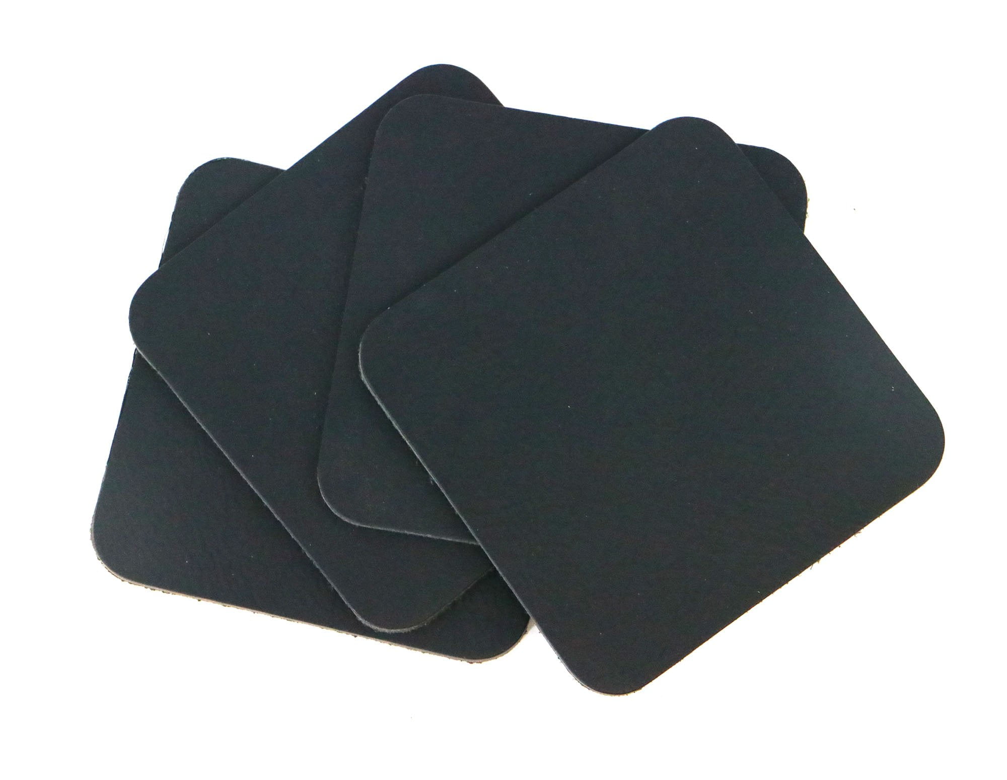 Matte Black West Tan Water Buffalo Leather, Square Coaster Shapes, 4"x4 ...