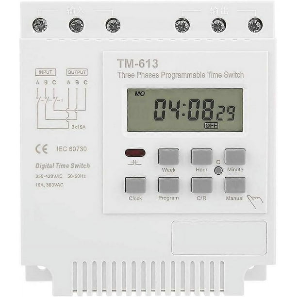 TM-163 Programmable Timed Relay 380V / 50-60Hz 16A Weekly Relay Power ...