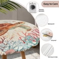 Brown Turtle Coastal Round Tablecloth for 55-60 Inch Tables,Fitted ...