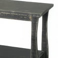 Rena Side End Table with Scallop Trim, 28 Inch Rustic Black Mahogany ...