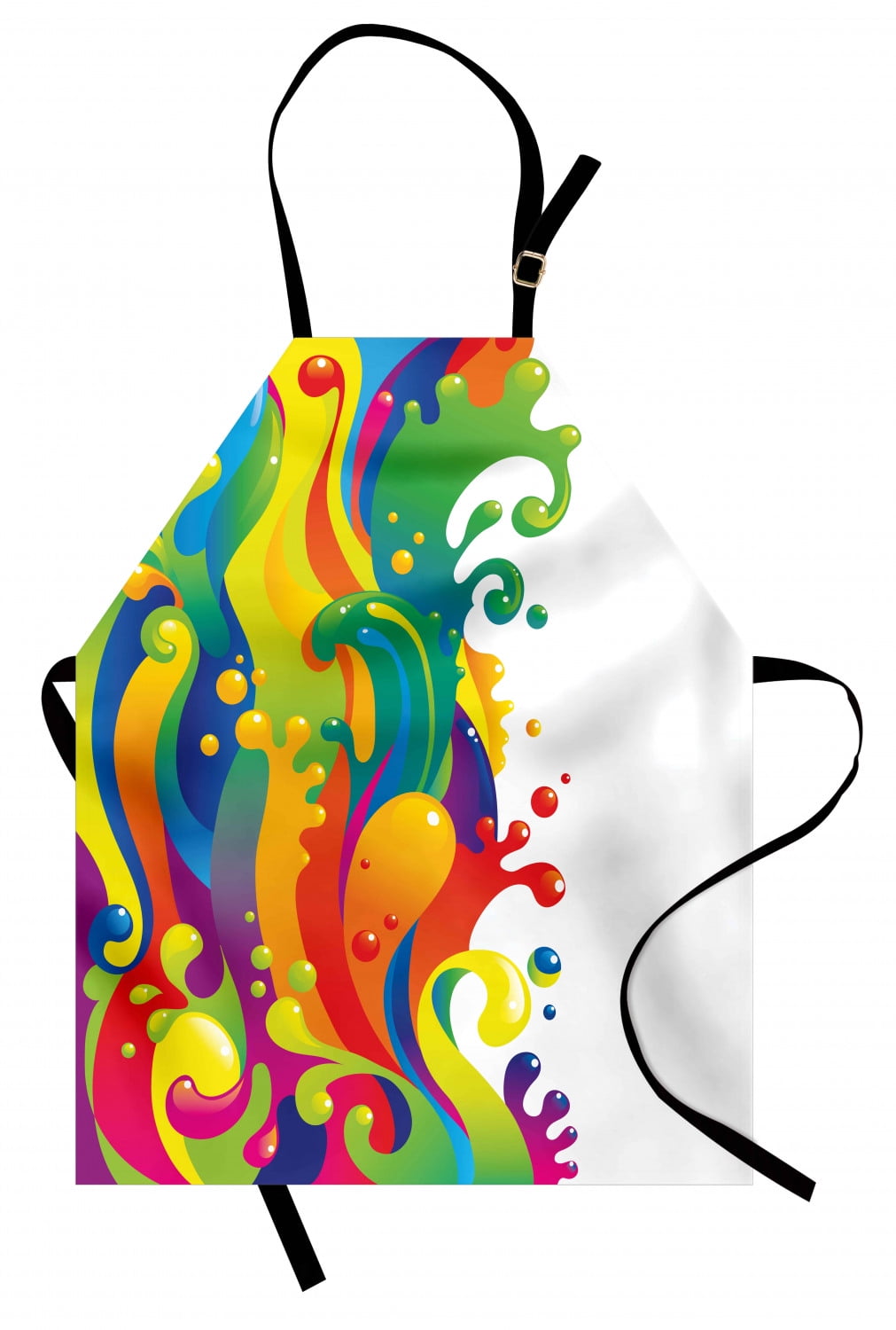 Psychedelic Apron Digital Made Fluid Rainbow Color Paint Splash ...