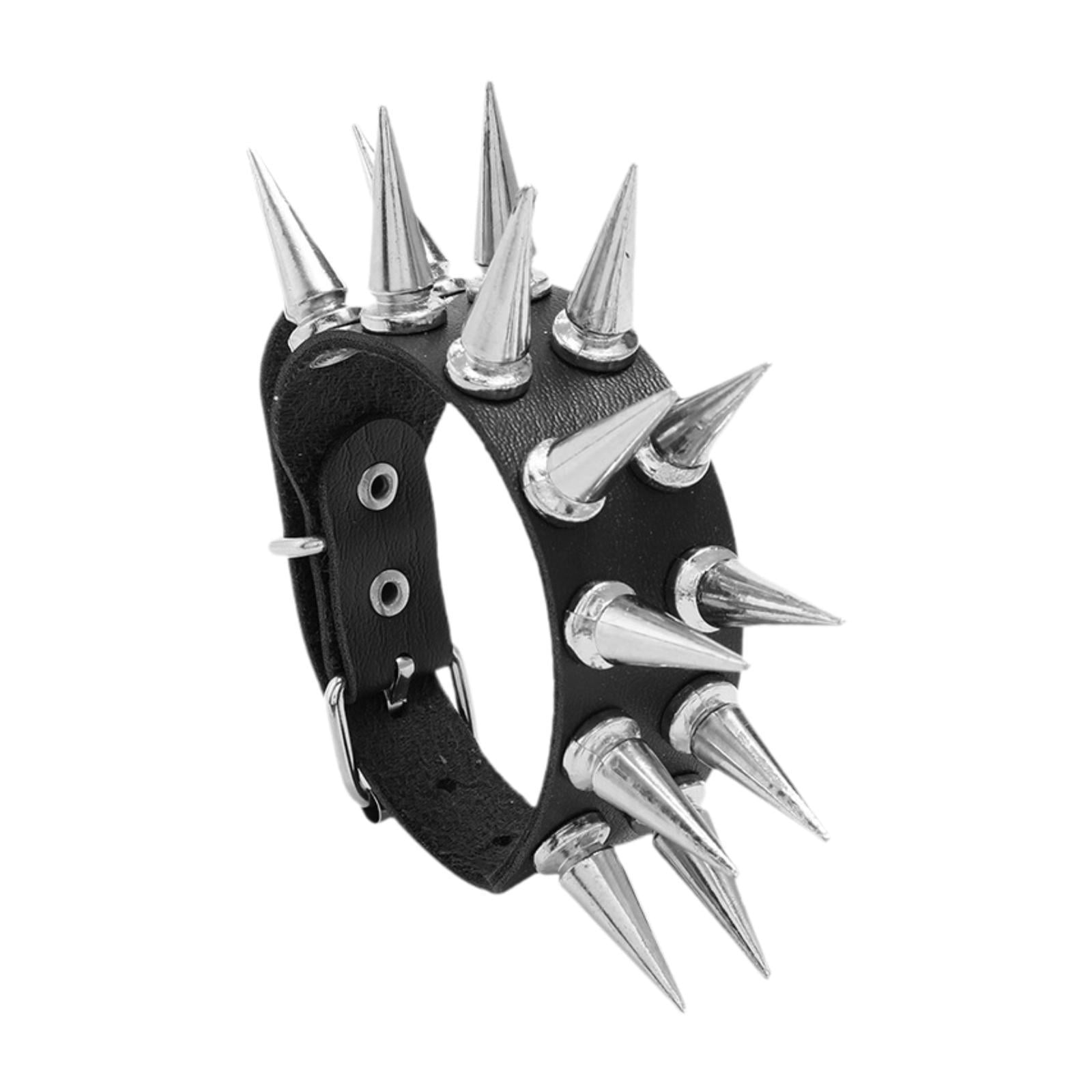 Click here for Esquirla Cool Pu Leather Rock Punk Stud Spike Rive... prices