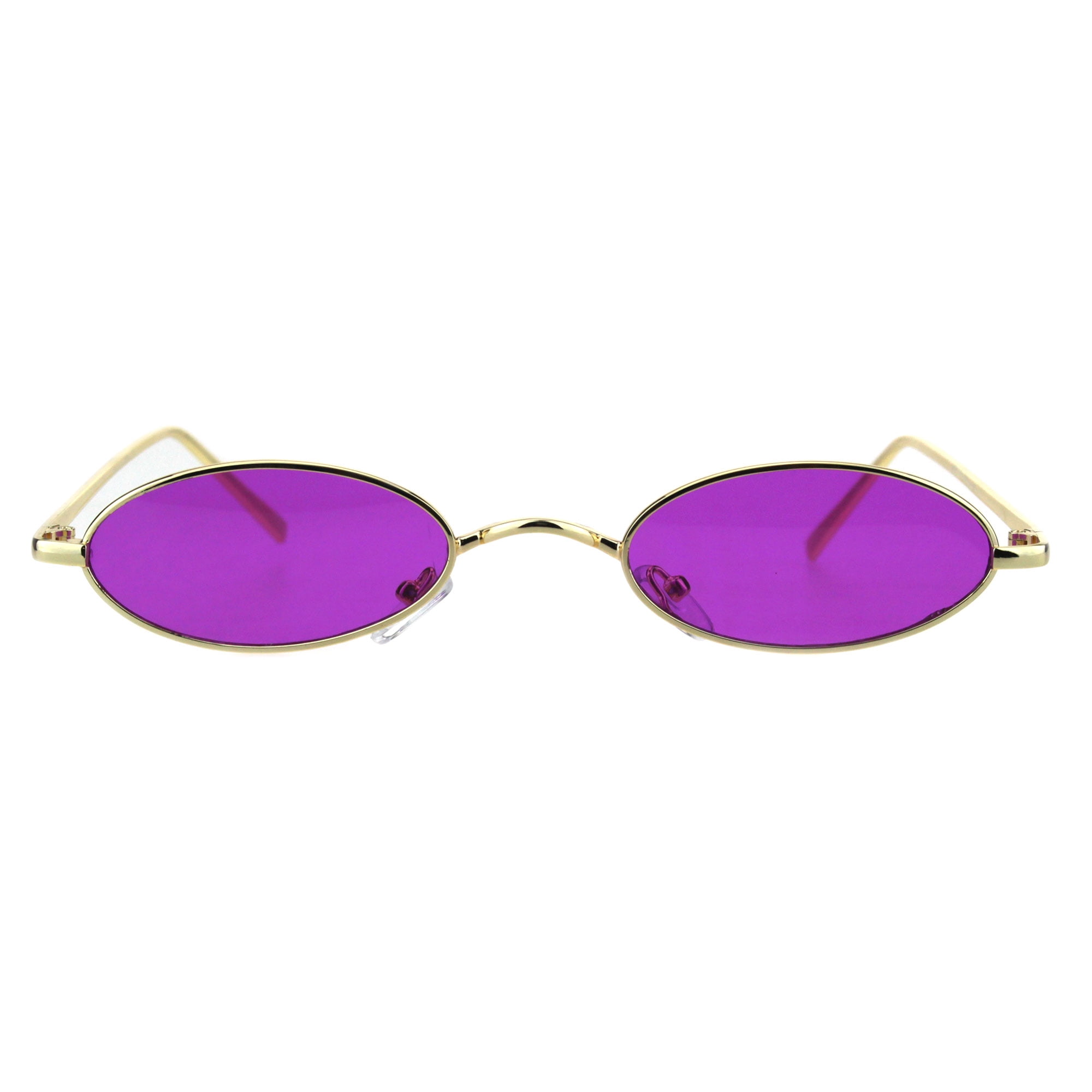 Mens Narrow Oval Pimp Daddy Gold Metal Rim Sunglasses Purple - Walmart.com