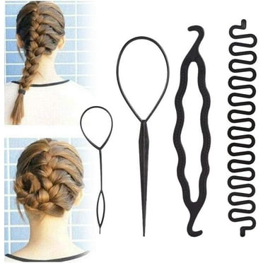19 Pcs Hair Braiding Tool, DIY Hair Styling Tool Kit Updo Ponytail ...