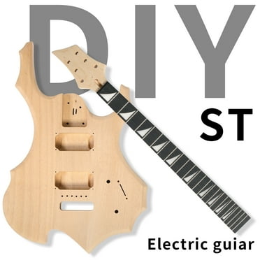 RSW Beginner's DIY Electric Guitar Kit with Basswood Body, Maple Neck ...