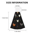 Chicken Eggs Cock Pattern Rooster Hanging Coral Fleece Hand Towel 2PCS ...