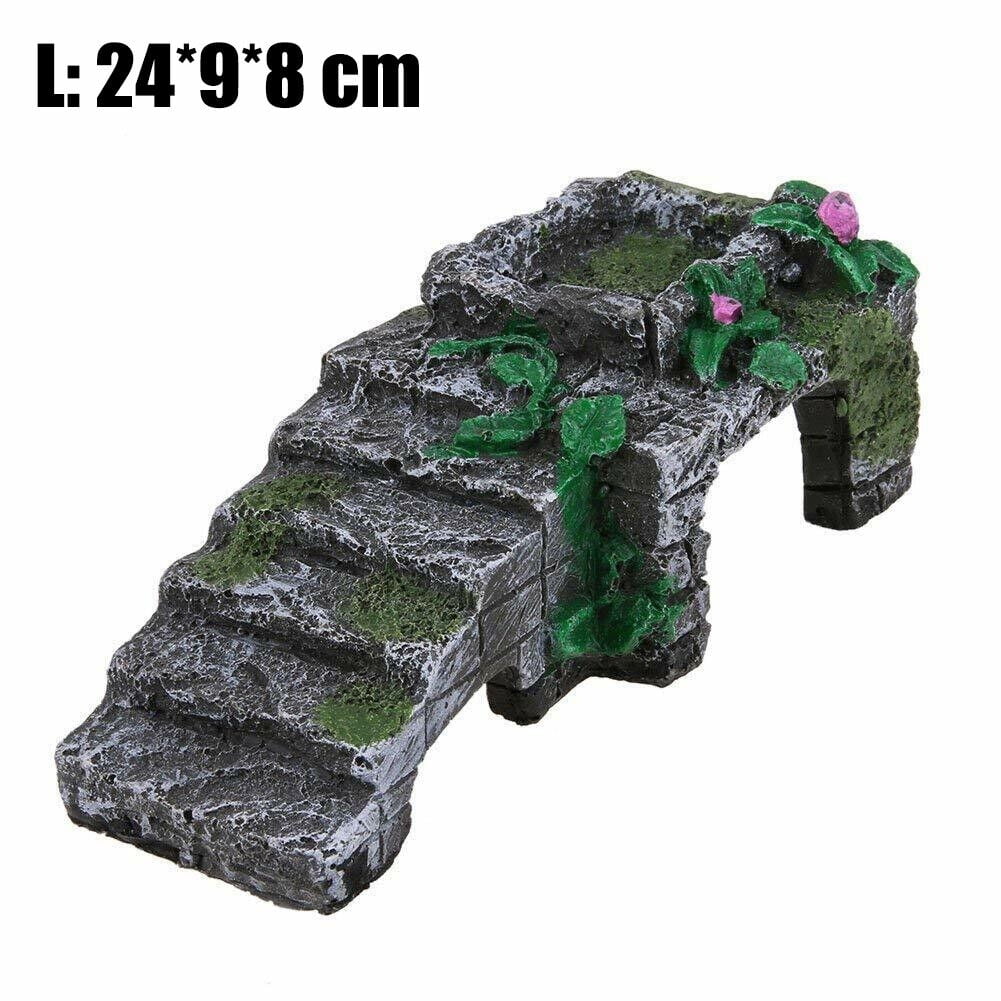 Aquarium Tank Decor Reptile Turtle Basking Terrace Resin Dodge Cave ...
