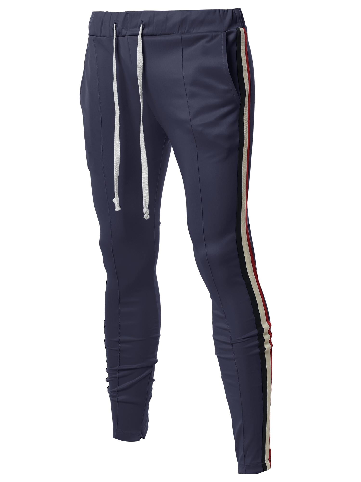 FashionOutfit Men's Casual 3 Lined Zipper with Taped Ankle Zipper Track ...