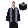 Daiia Skull flower white blue Pattern Graduation Shawl Stole – Satin ...