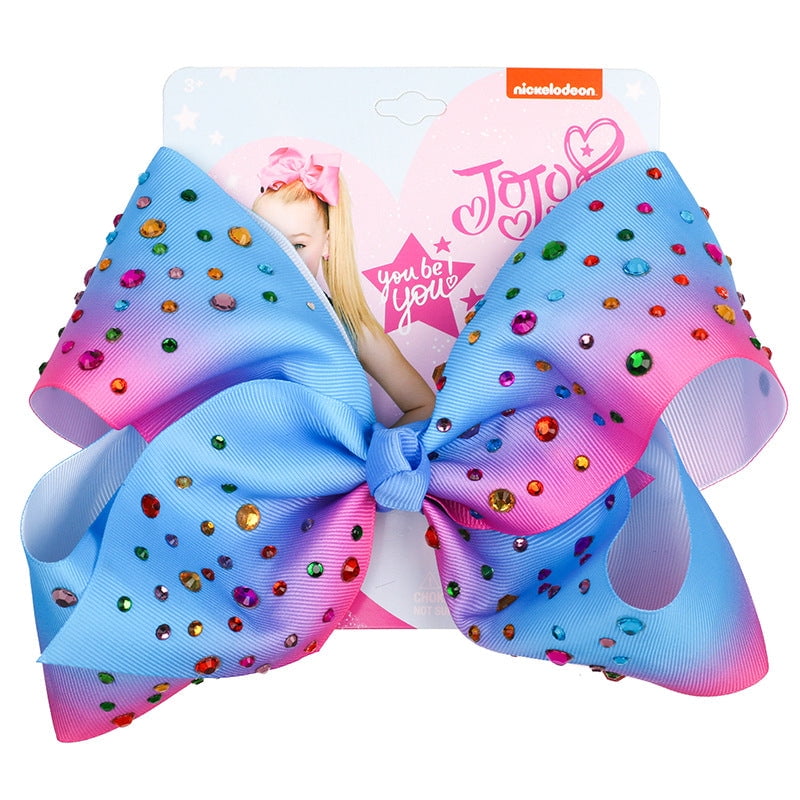 Jojo Siwa Bow, Rhinestone Large Jumbo 8 Inch Bow Hair Gift for Girls ...