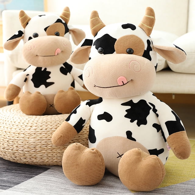 Walbest Cute Stuffed Cow Animal Doll, Soft Plush Cow Toy Gifts for Kids ...