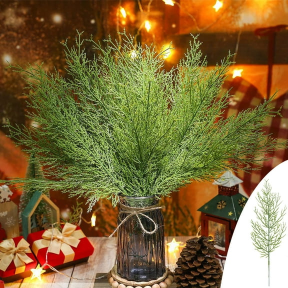 Christmas Artificial White Pine Needle Flower Garland Ribbon with LED ...
