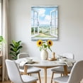 Spring Canvas Wall Art for Living Room, Rustic Open Window Watercolor ...